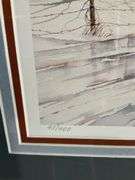Gary Saylor framed rent, titled, signed and numbered, Blue Ridge Farm ...