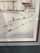 Gary Saylor framed rent, titled, signed and numbered, Blue Ridge Farm ...