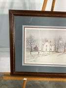 Gary Saylor framed rent, titled, signed and numbered, Blue Ridge Farm ...