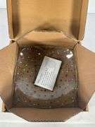 Pampered Chef holiday dots square bowl. - Hash Auctions