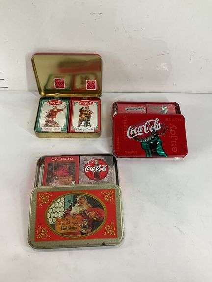 Three tins of Coca-Cola playing cards - Hash Auctions