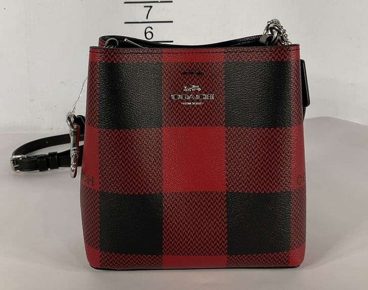 Coach mini Buffalo plaid bucket bag. 6x6.5in. Appears brand new. Ladies ...