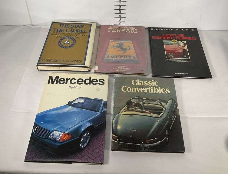 Car related books, includes Mercedes, Classic Convertibles, Lotus ...