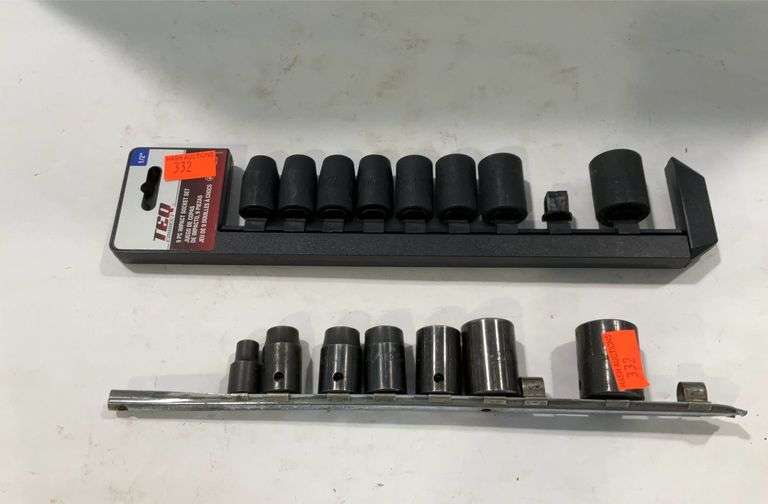 Impact sockets and a rail of 6point sockets. - Hash Auctions