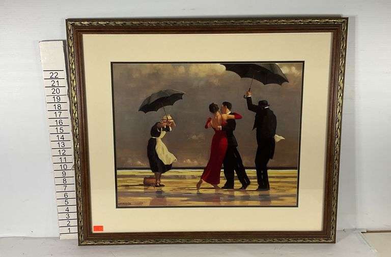 Framed and double matted decor print, couple dancing on beach, Bombay ...