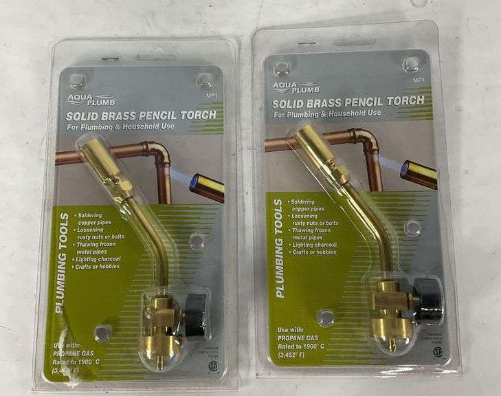 Two solid brass pencil torch ends. - Hash Auctions