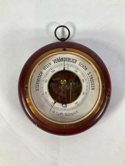 Wood and copper barometer. Number on back 5550 - Hash Auctions