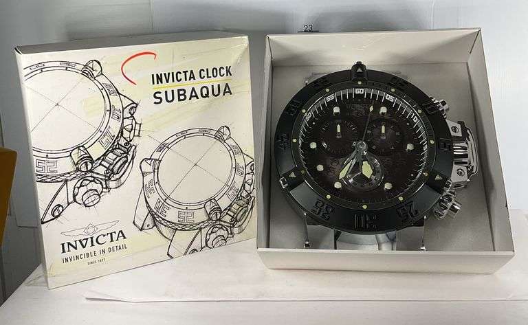 Invicta Clock Subaqua approximately 19x19x5in. New in box. - Hash Auctions