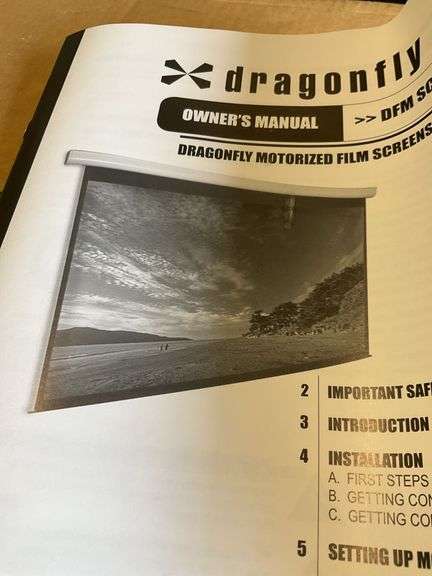 Dragonfly DFM-92-HC 92 inch high contrast motorized screen. Unused ...