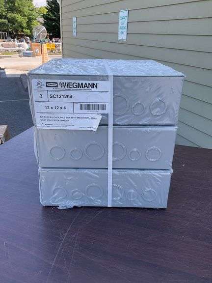 3-Wiegmann screw cover pull box with knockouts, 12x12x4, new product ...