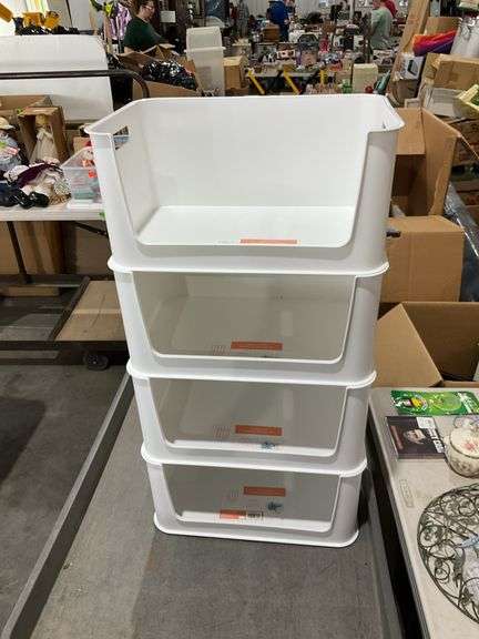Open Front stacking storage bins (4) - Hash Auctions