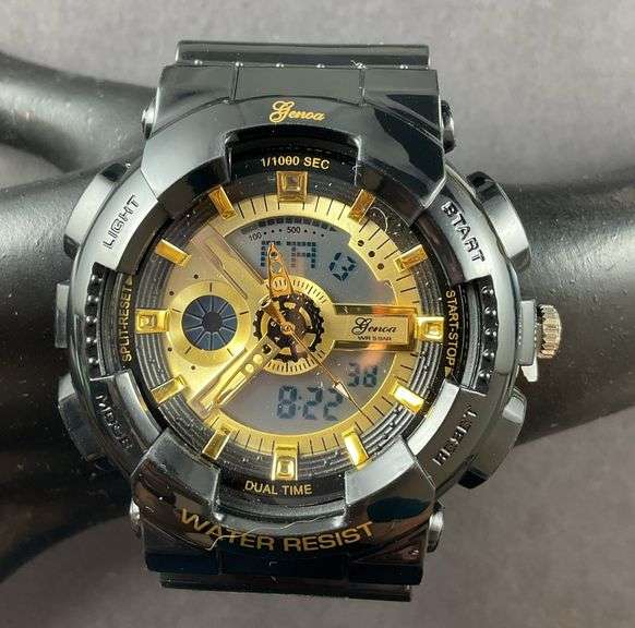 Strada / Genoa Japanese electronic movement multi functional golden ...