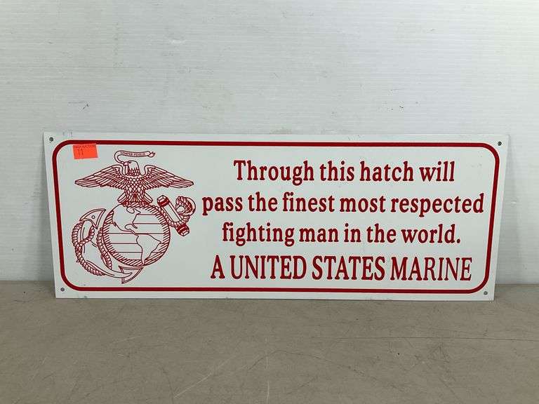 Metal U.S. Marines decor sign, 24x9” - Hash Auctions