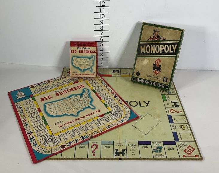 Two board games. Both vintage. Big business and Monopoly. - Hash Auctions