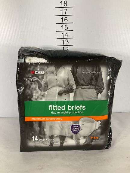 CVS Health fitted briefs size XL pack of 14 with day or night ...