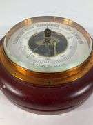 Wood and copper barometer. Number on back 5550 - Hash Auctions