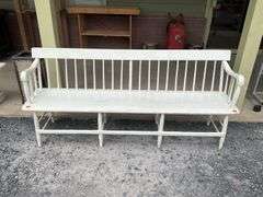 Nice early Bench seat, painted, armed, 6- foot bench in sturdy ready to ...