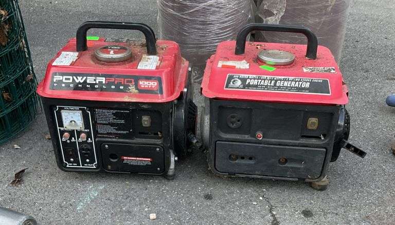 Two portable generators, 800watts and 1000watts 63cc and 2HP, both ...