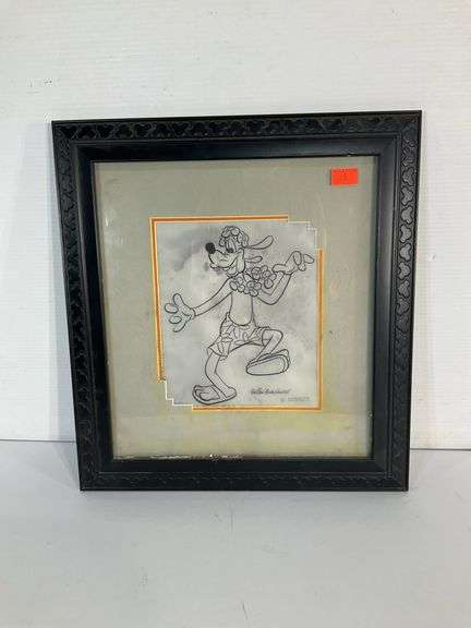 Disney Cruise Line ink line art, 18x19.5, Tropical Goofy, Mickey Mouse ...