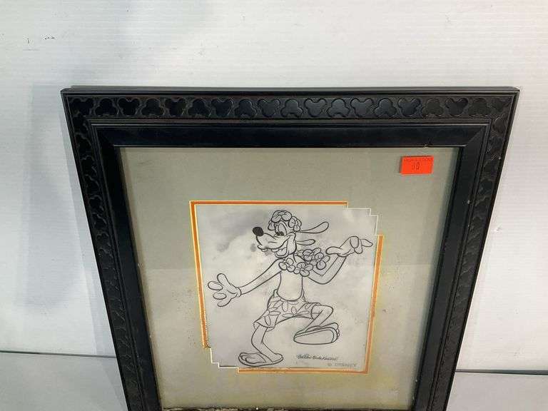 Disney Cruise Line ink line art, 18x19.5, Tropical Goofy, Mickey Mouse ...