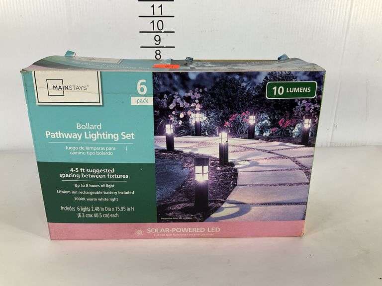 Mainstays 6pk bollard pathway light set. - Hash Auctions