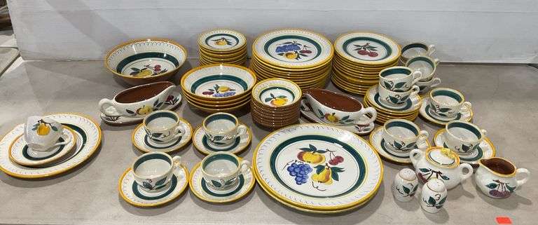 Three boxes: Ninety three piece service for 8 plus. Stangl fruit ...