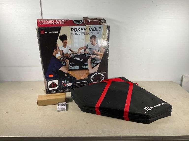 MD Sports Poker Table Conversion Top with Accessories - Hash Auctions