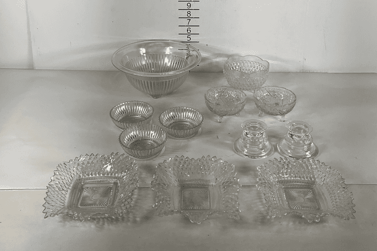 Collection of Clear Pressed Glass Tableware - Hash Auctions