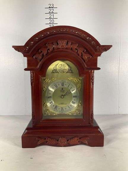 Crown Clock Wooden Westminster Chime Mantel Clock with Brass Accents ...