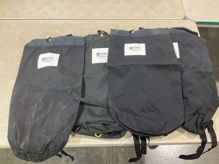 Set of Four Black Nylon Rope Bags with Adjustable Straps - Hash Auctions
