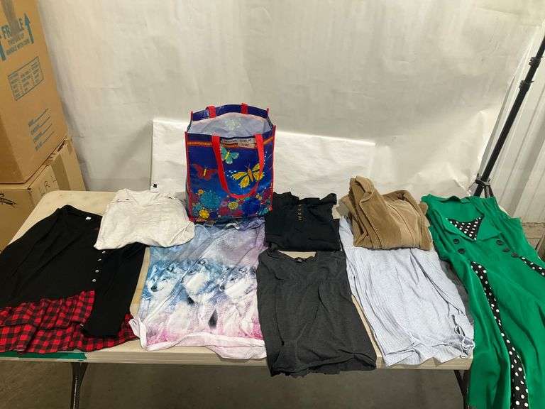 Women’s Size M Mixed Clothing Lot With Tote Bag - Hash Auctions