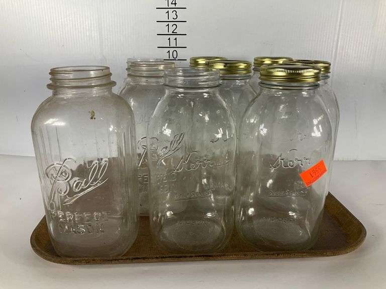 Set of 9 Ball and Kerr Glass Mason Jars - Hash Auctions