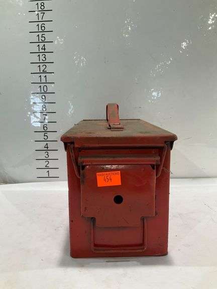 Red Metal Storage Box with Assorted Drill Bits - Hash Auctions