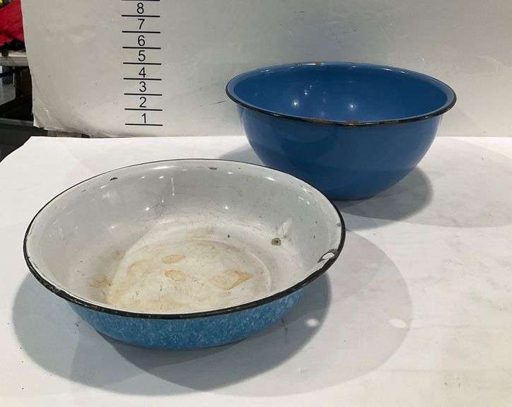 Set of Two Blue Enamelware - Hash Auctions