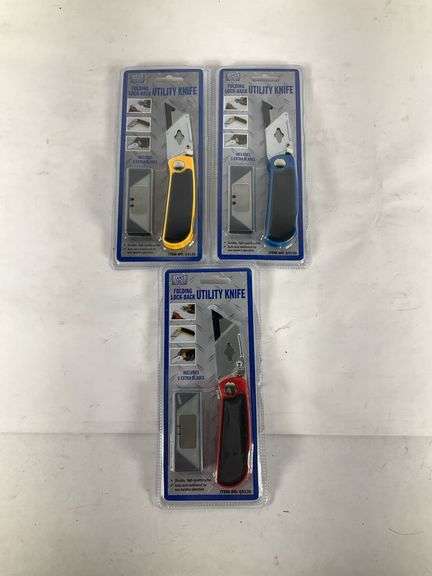Three Camco Tools folding lock back utility knives. - Hash Auctions
