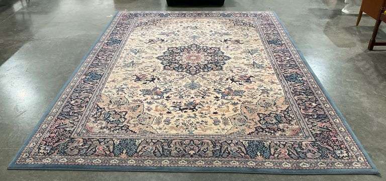 Hand-Knotted Wool Rug with Hunting Scene Motif, 94 x 132 Inches - Hash ...