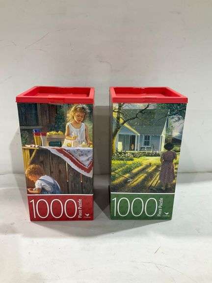 Pair of Cardinal 1000-Piece Puzzle Boxes, Country Scenes - Hash Auctions