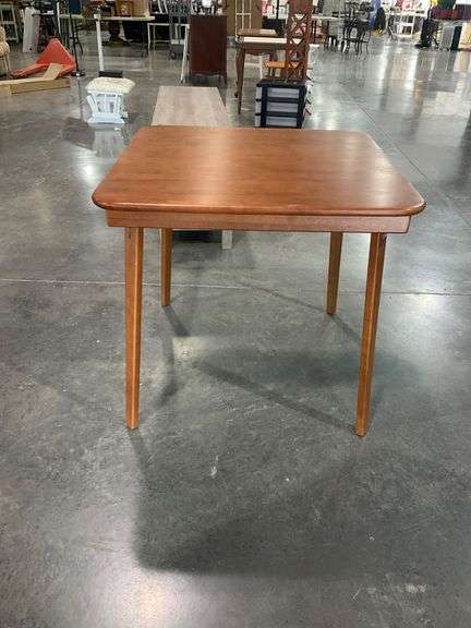 Mid-Century Style Wooden Square card table - Hash Auctions