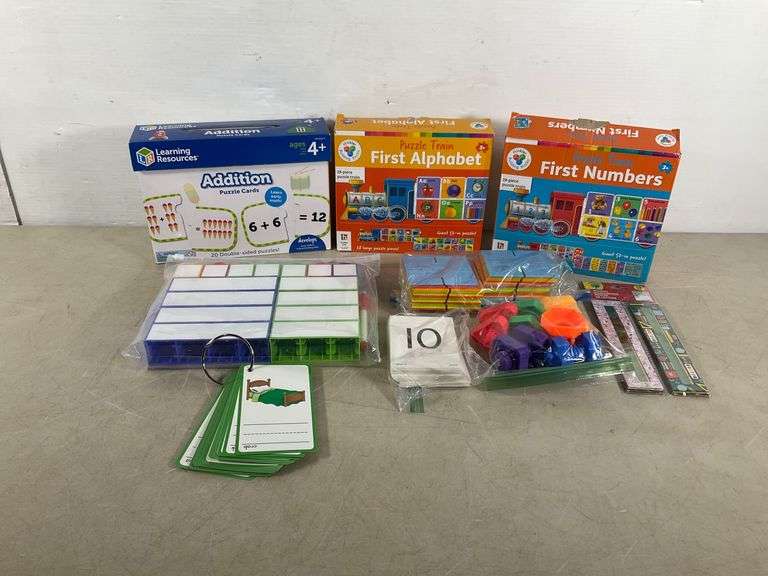 Educational Learning Materials Set with Puzzle Cards, Manipulatives ...