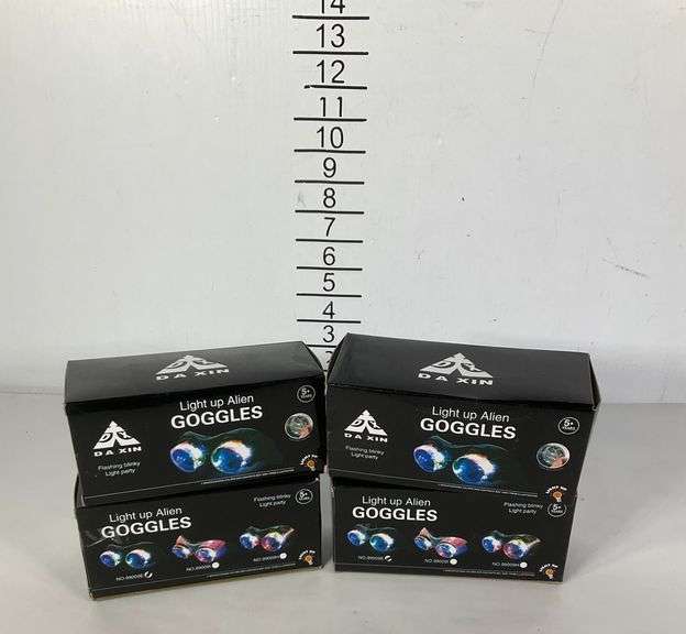 Set of Four Light-Up Alien Goggles with Batteries - Hash Auctions