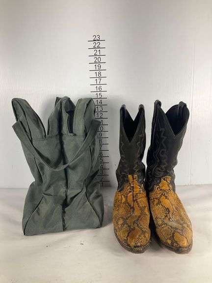 Dan Post Size 10.5 Western Boots with Snakeskin Pattern and Boot ...