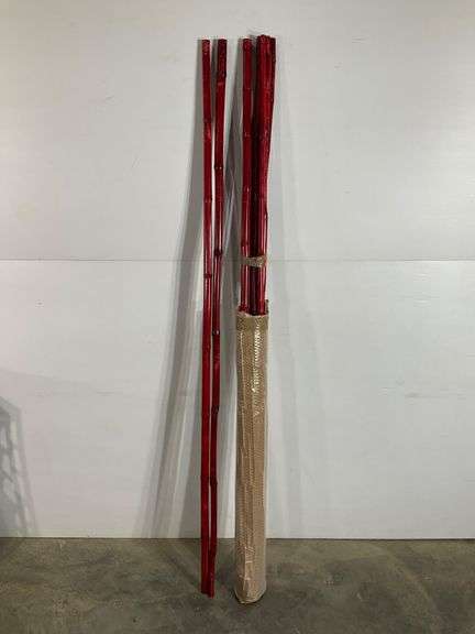 Bundle of Red Bamboo Poles, 78in Tall - Hash Auctions