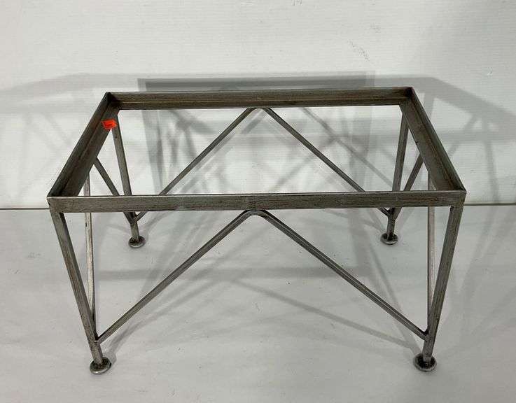 Rectangular Metal Table Base with Geometric Supports, 20.5×12.5×13 ...