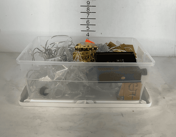 Plastic Storage Bin with Decorative String Lights and Accessories ...