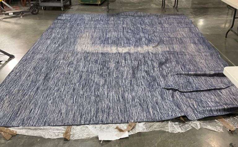 Woven Blue and White Area Rug, 15ft x 10ft - Hash Auctions
