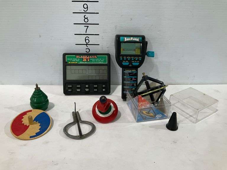 Assortment of Vintage Gadgets and Toys, Including Electronic Devices ...