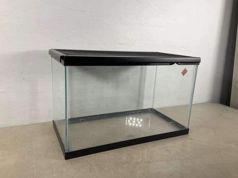 Rectangular Glass Aquarium Tank with Mesh Lid, 20x10x12.5″ - Hash Auctions