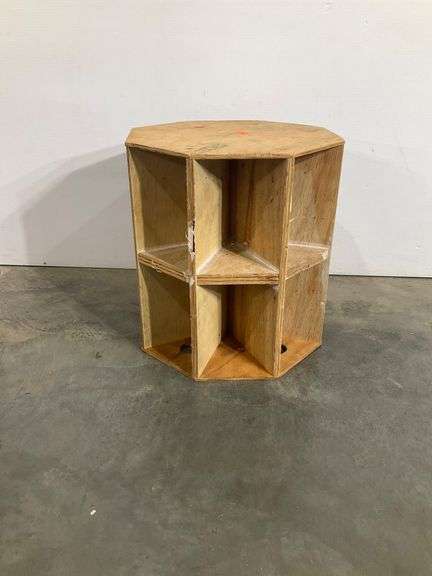 Octagonal Wood Rotating Storage Unit - Hash Auctions