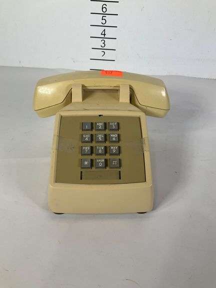 Beige Push-Button Landline Telephone with AT&T Marking - Hash Auctions
