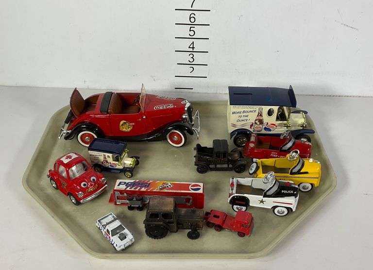 Assorted Die-Cast Model Vehicles Including Coca-Cola Branded Car - Hash ...